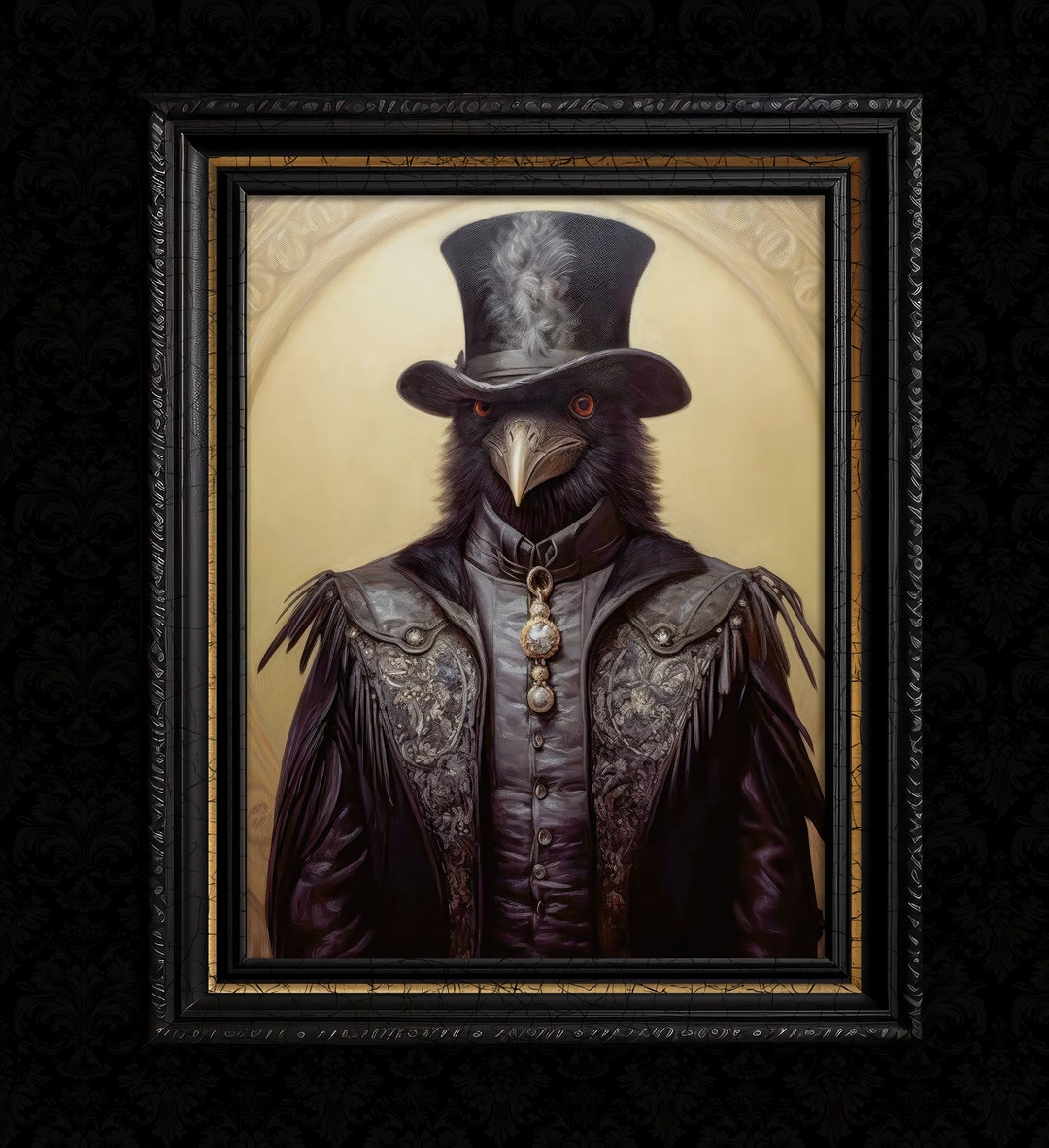 Victorian Raven Vintage Wall Decor Print - Etsy