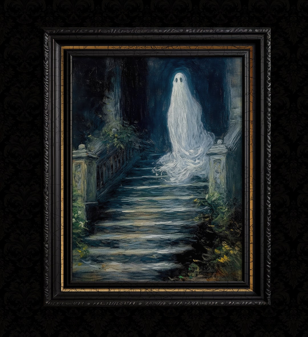 Vintage Ghost Wall Art Painting - Etsy