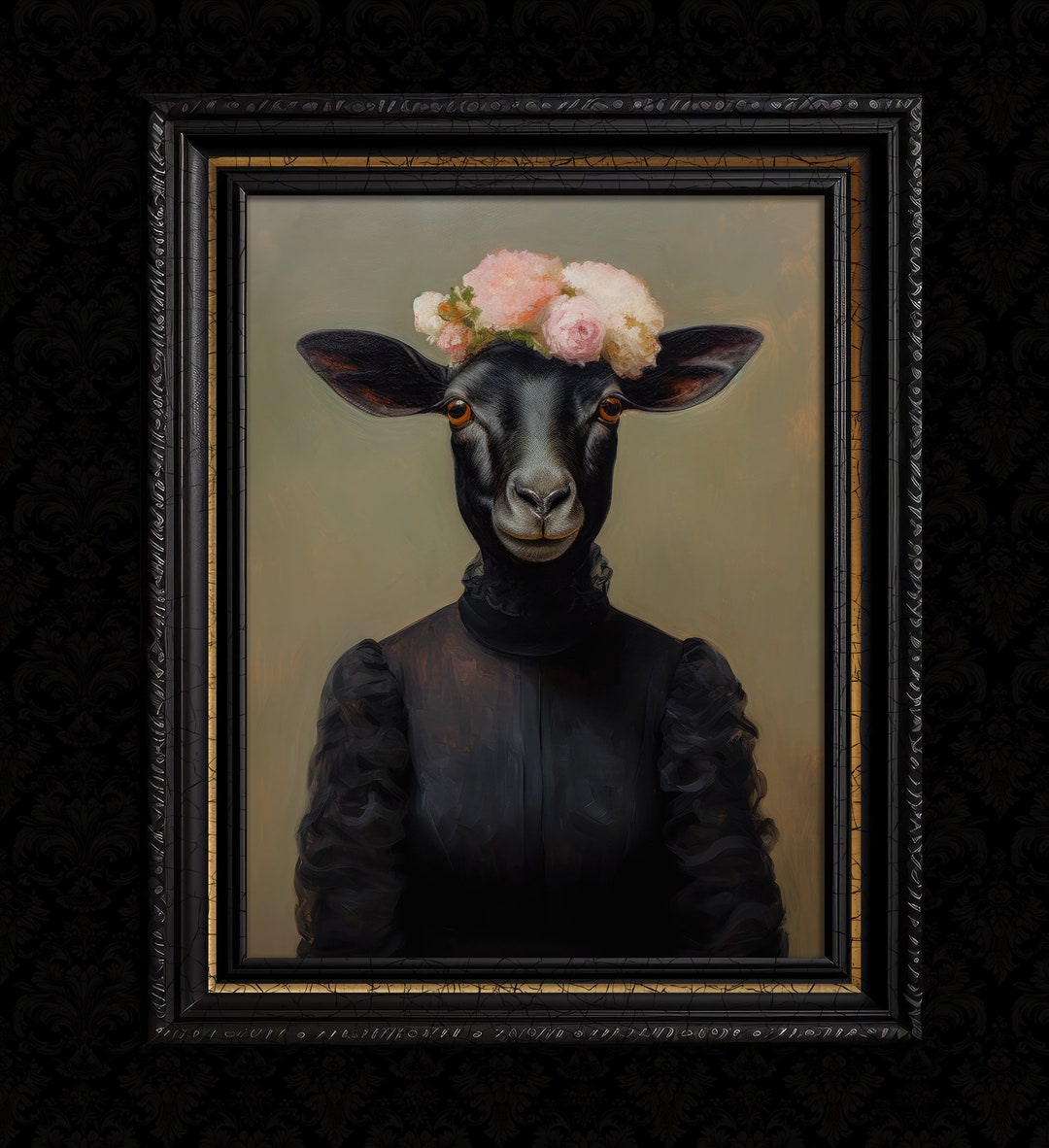 Black Sheep Art Print Fantasy Animal Portrait - Etsy