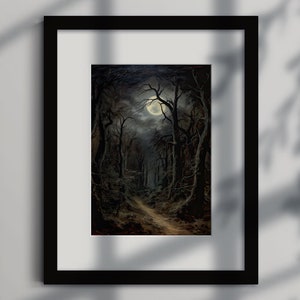 Goth Decor Dark Forest Wall Art Print - Etsy