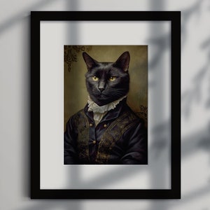 Victorian Cat Art Print - Etsy