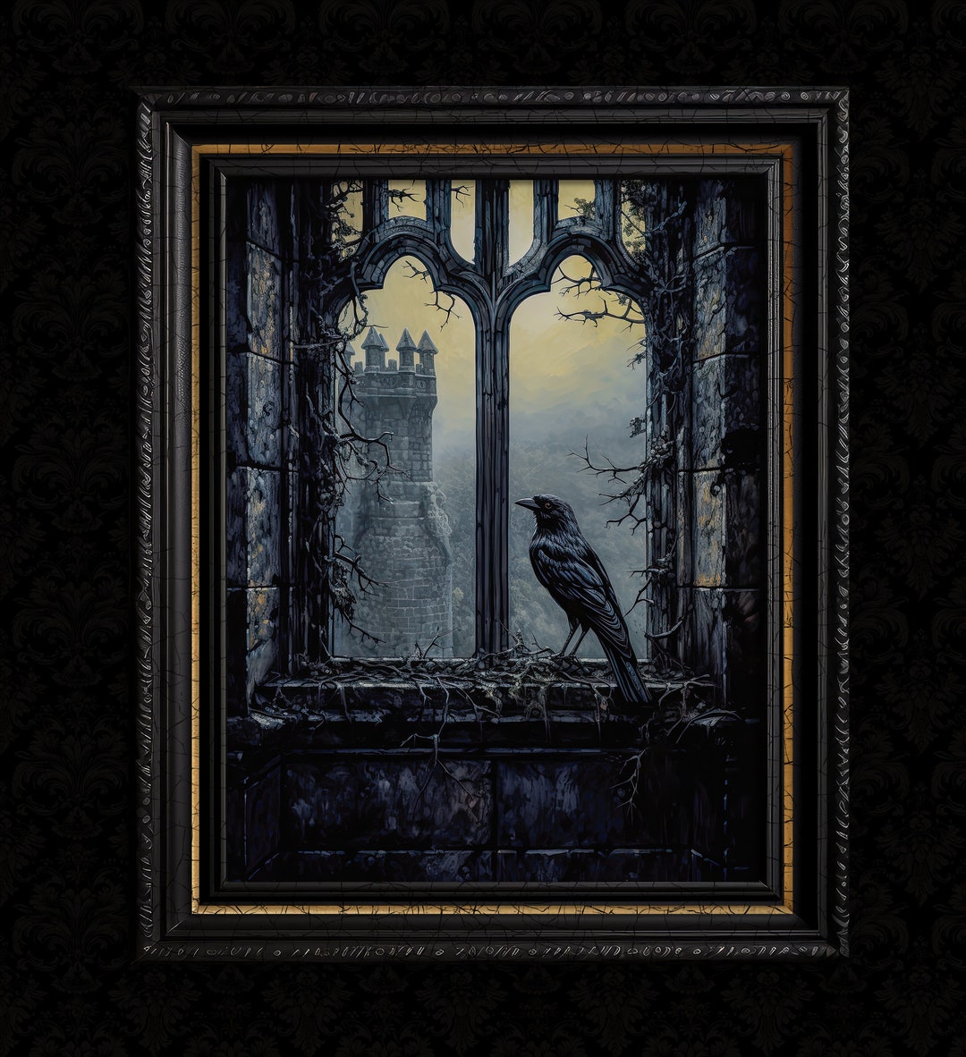 Goth Decor Raven Gothic Wall Art Print - Etsy