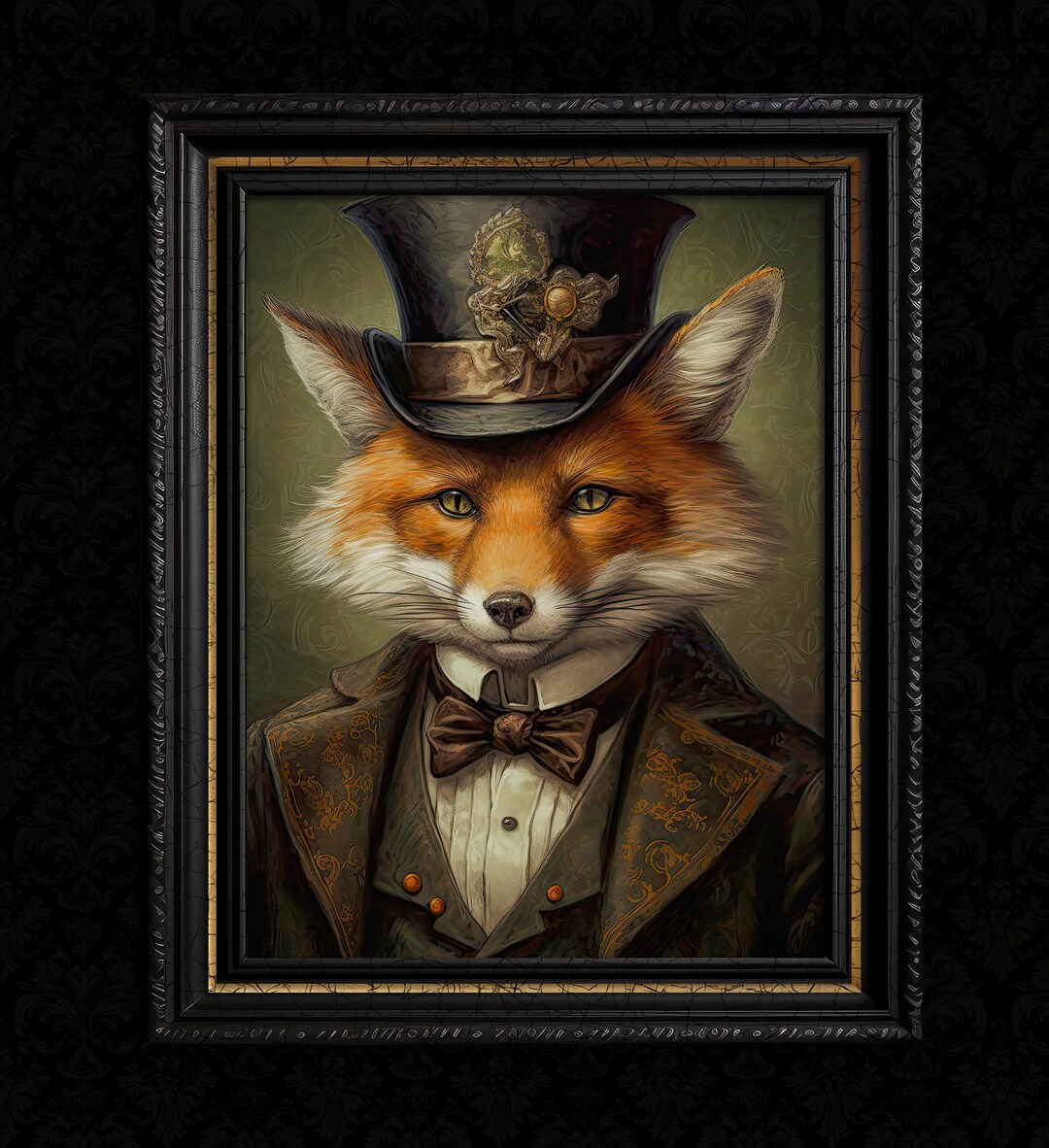 Gothic Fox Wall Decor Print - Etsy