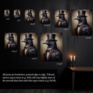 Victorian Raven Vintage Poster, Art Poster Print, Home Decor, Gothic ...