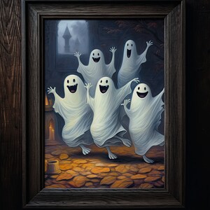 Happy Dancing Ghosts Decor Print - Etsy