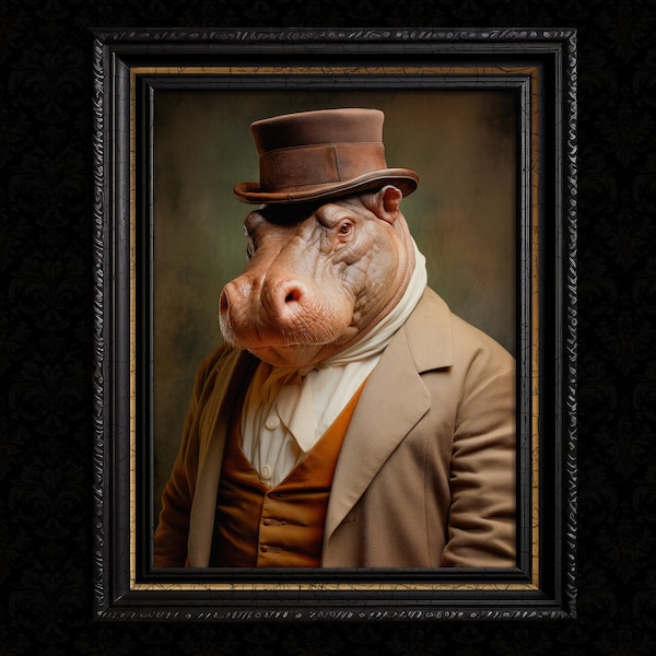 Hippo Painting - Etsy