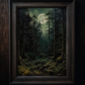 Goth Decor Dark Forest Wall Art Print - Etsy