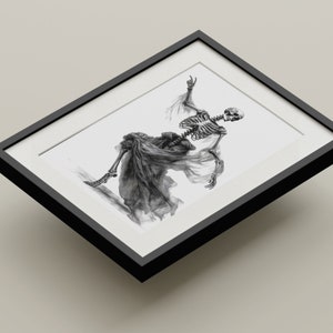 Dancing Skeleton Wall Decor Art Print - Etsy