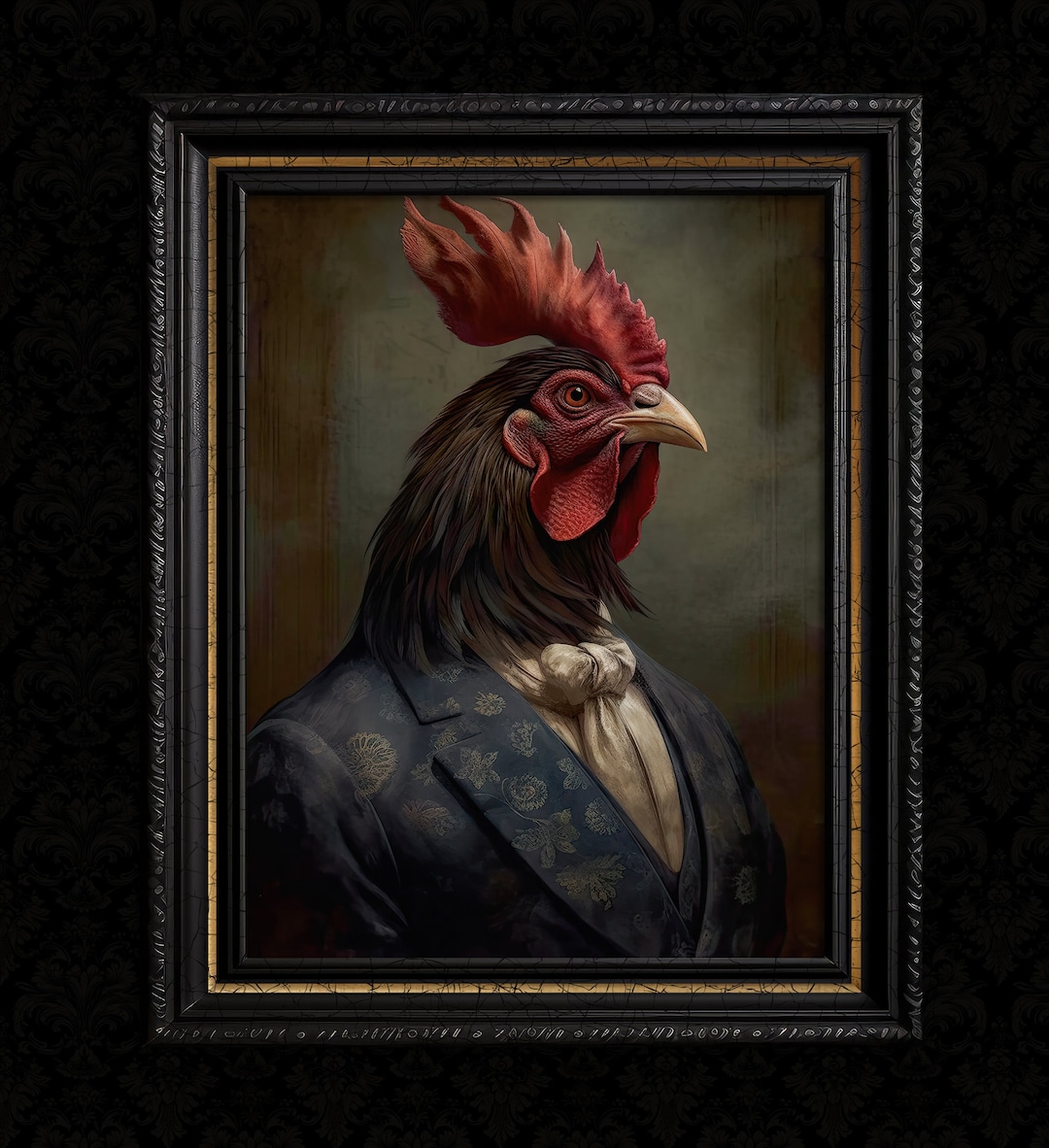 Victorian Chicken Vintage Wall Art Print - Etsy