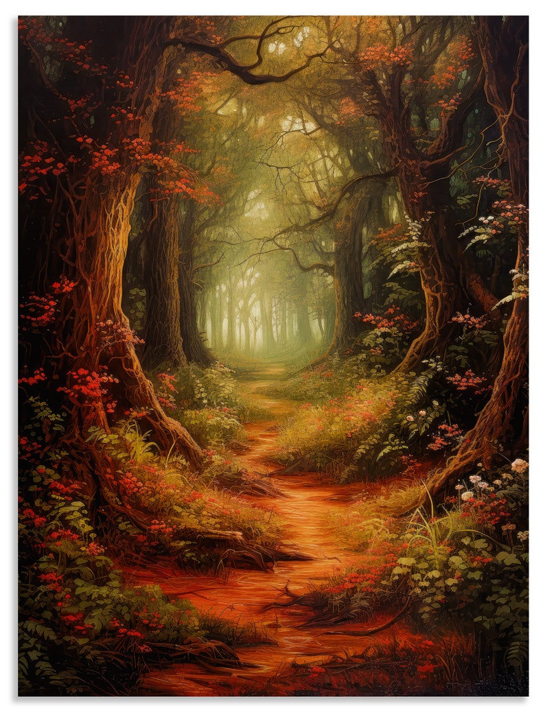Goth Decor Dark Forest Wall Art Print - Etsy