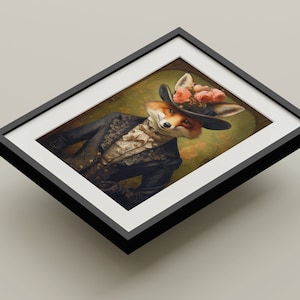 Victorian Fox Vintage Wall Decor Print - Etsy