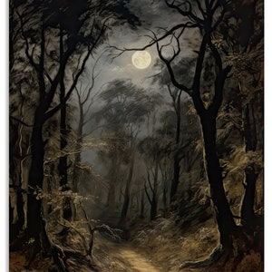Goth Decor Dark Forest Wall Art Print - Etsy