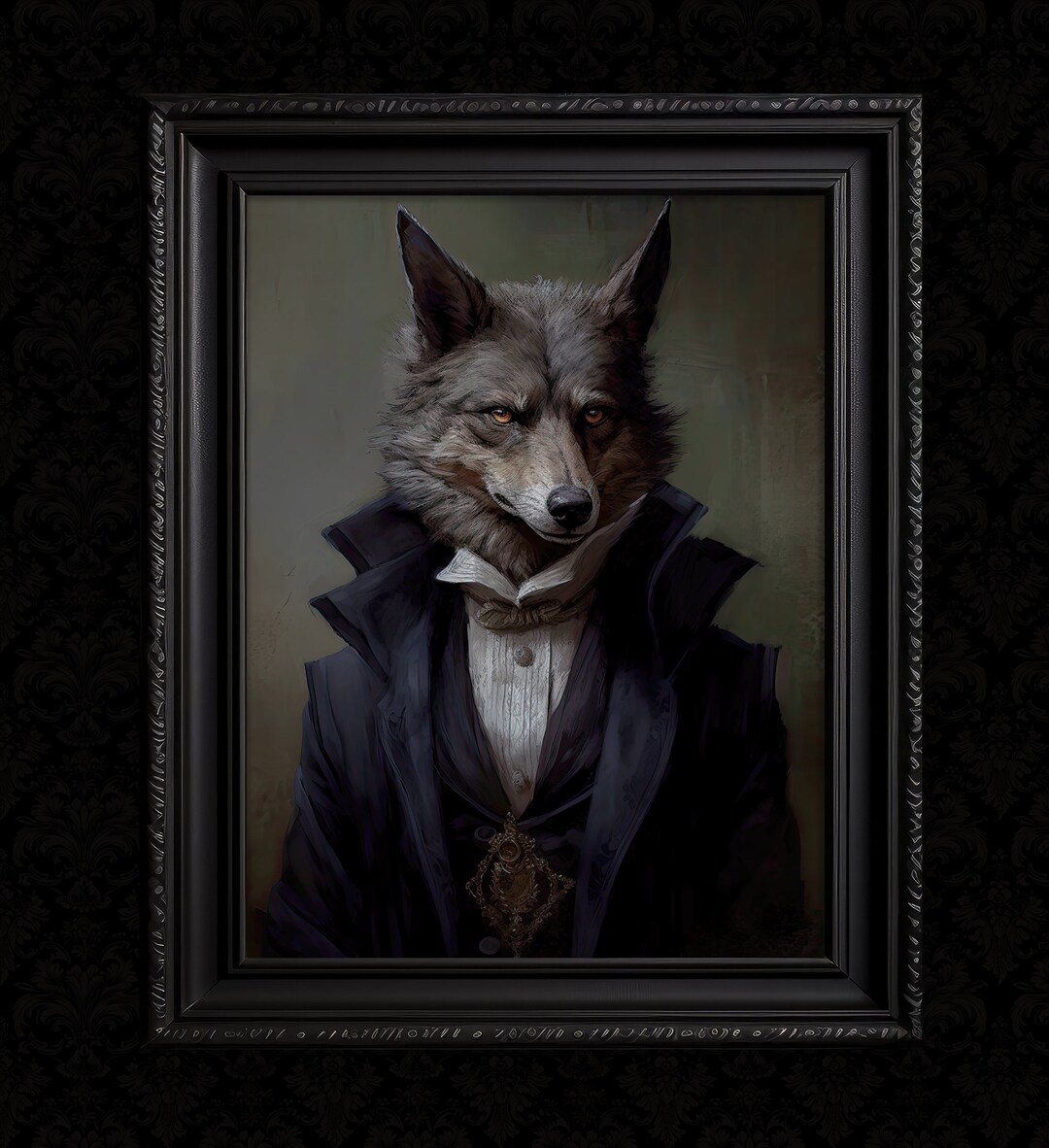Werewolf Decor Victorian Wolf Print - Etsy
