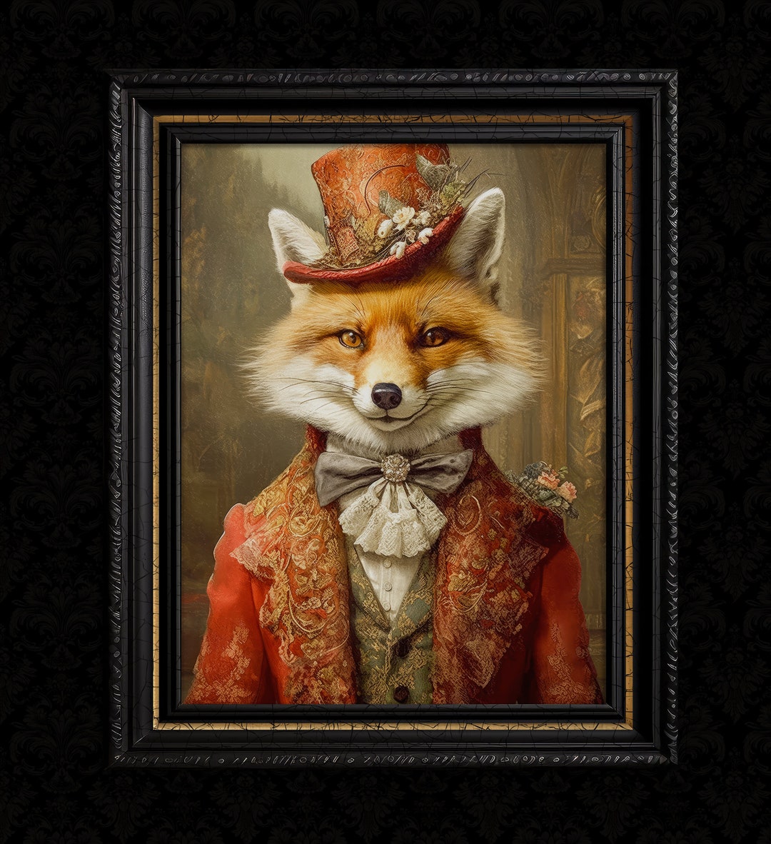 Victorian Fox Portrait Print - Etsy