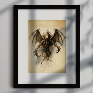 Winged Sea Monster Art Print - Etsy