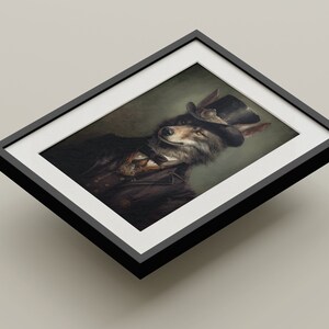 Victorian Wolf Decor Vintage Wolf Portrait - Etsy