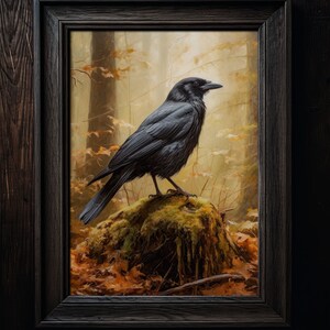 Vintage Forest Raven Wall Art Print - Etsy