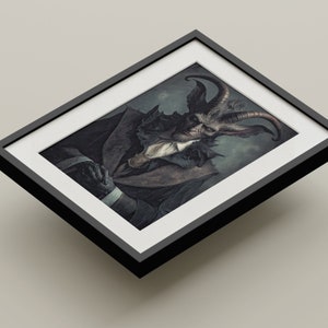 Satanic Decor Victorian Baphomet Vintage Wall Art Print - Etsy