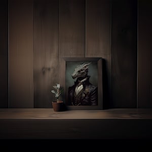 Victorian Dragon Vintage Wall Art Print - Etsy