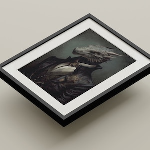 Victorian Dragon Vintage Wall Art Print - Etsy