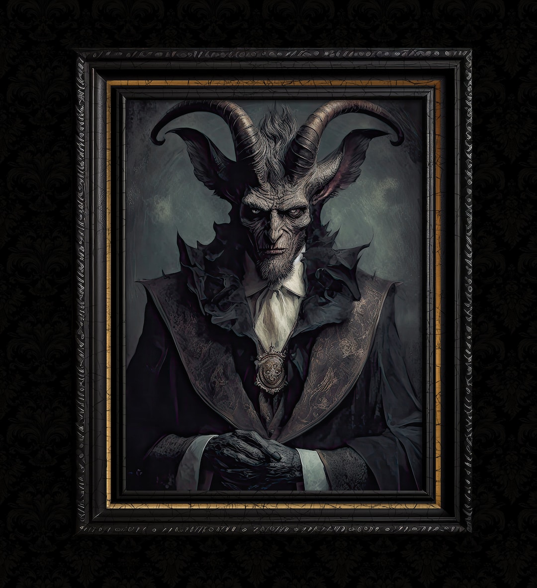 Satanic Decor Victorian Baphomet Vintage Wall Art Print - Etsy