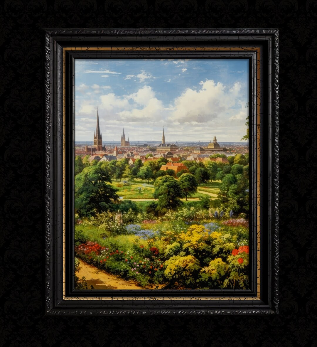 Vintage Victorian Town Landscape Wall Art Print - Etsy