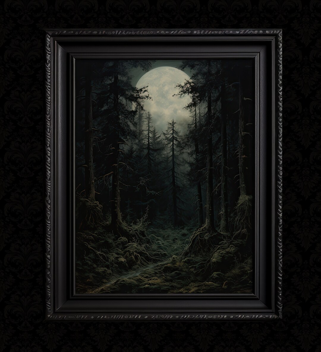 Goth Decor Dark Forest Wall Art Print - Etsy