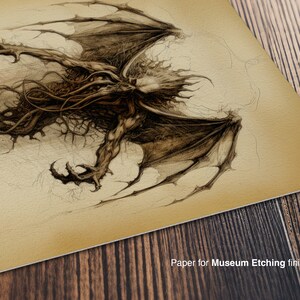 Winged Sea Monster Art Print - Etsy
