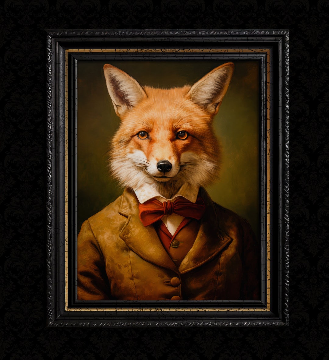 Victorian Fox Art Portrait Fox Wall Decor Print - Etsy