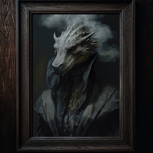 Victorian Dragon Art Portrait Dragon Wall Decor Print - Etsy