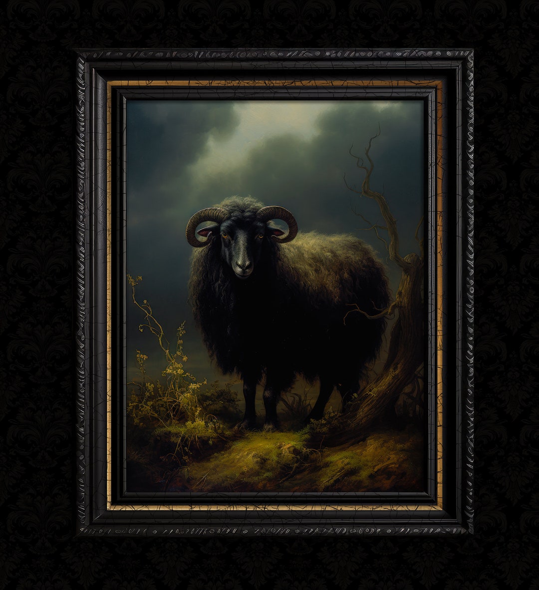 Black Sheep Art Portrait Black Sheep Decor Print - Etsy