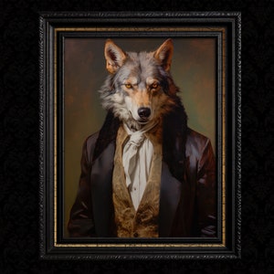Wolf Art Wall Decor Print Victorian Wolf Fantasy Portrait - Etsy
