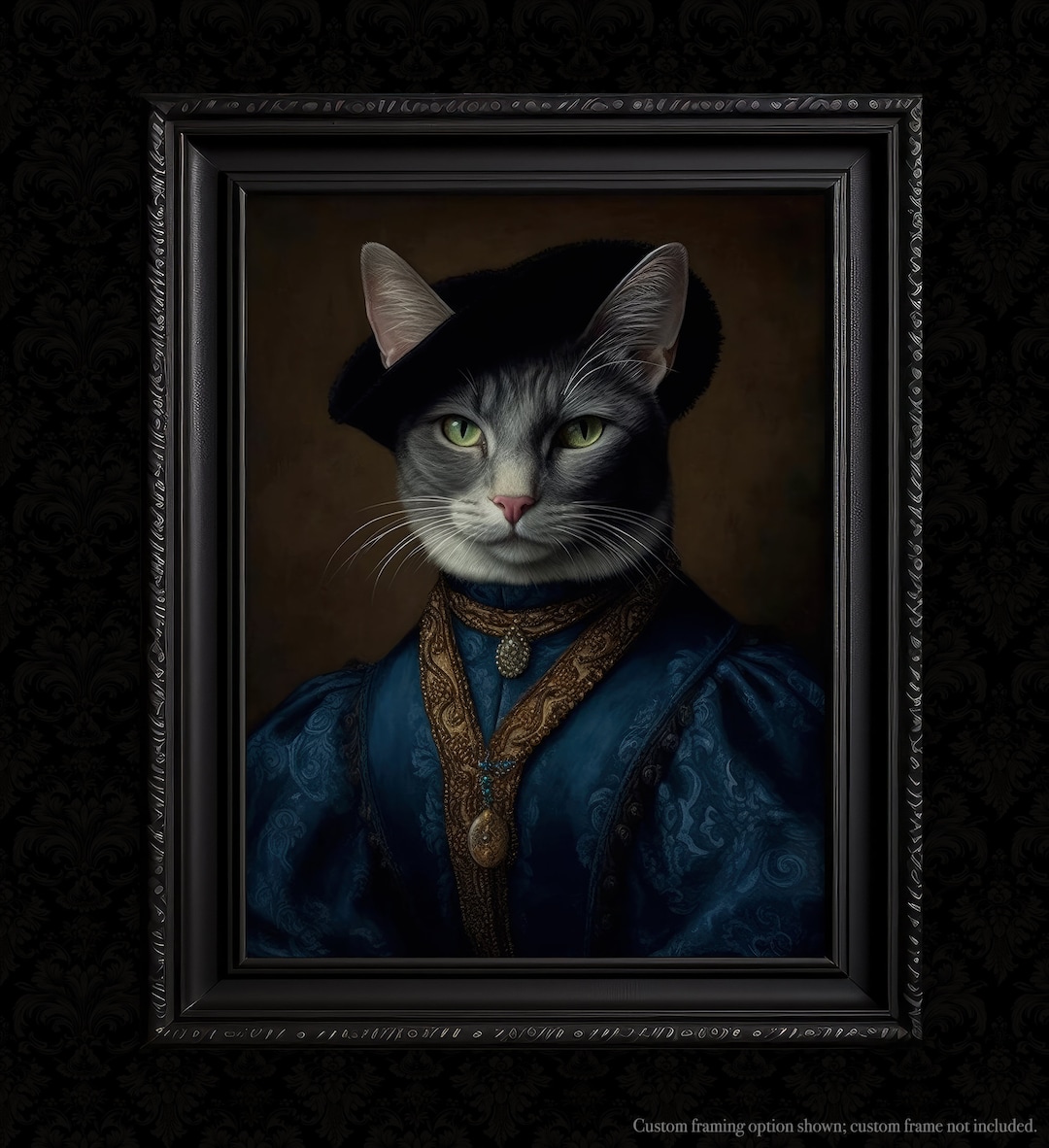 Renaissance Cat Painting Wall Decor Print - Etsy