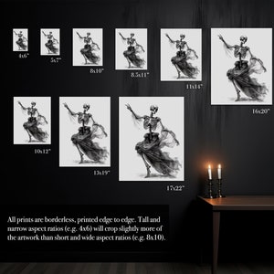 Dancing Skeleton Wall Decor Art Print - Etsy