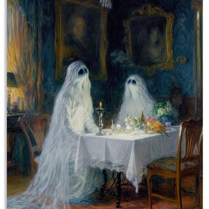 Ghosts Having Dinner - Ghost Painting Wall Decor - Etsy