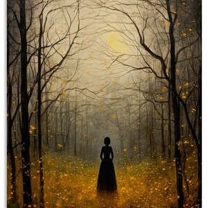 Goth Decor Dark Forest Wall Art Print - Etsy