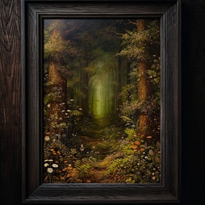 Dark Cottagecore Forest Wall Art Print - Etsy