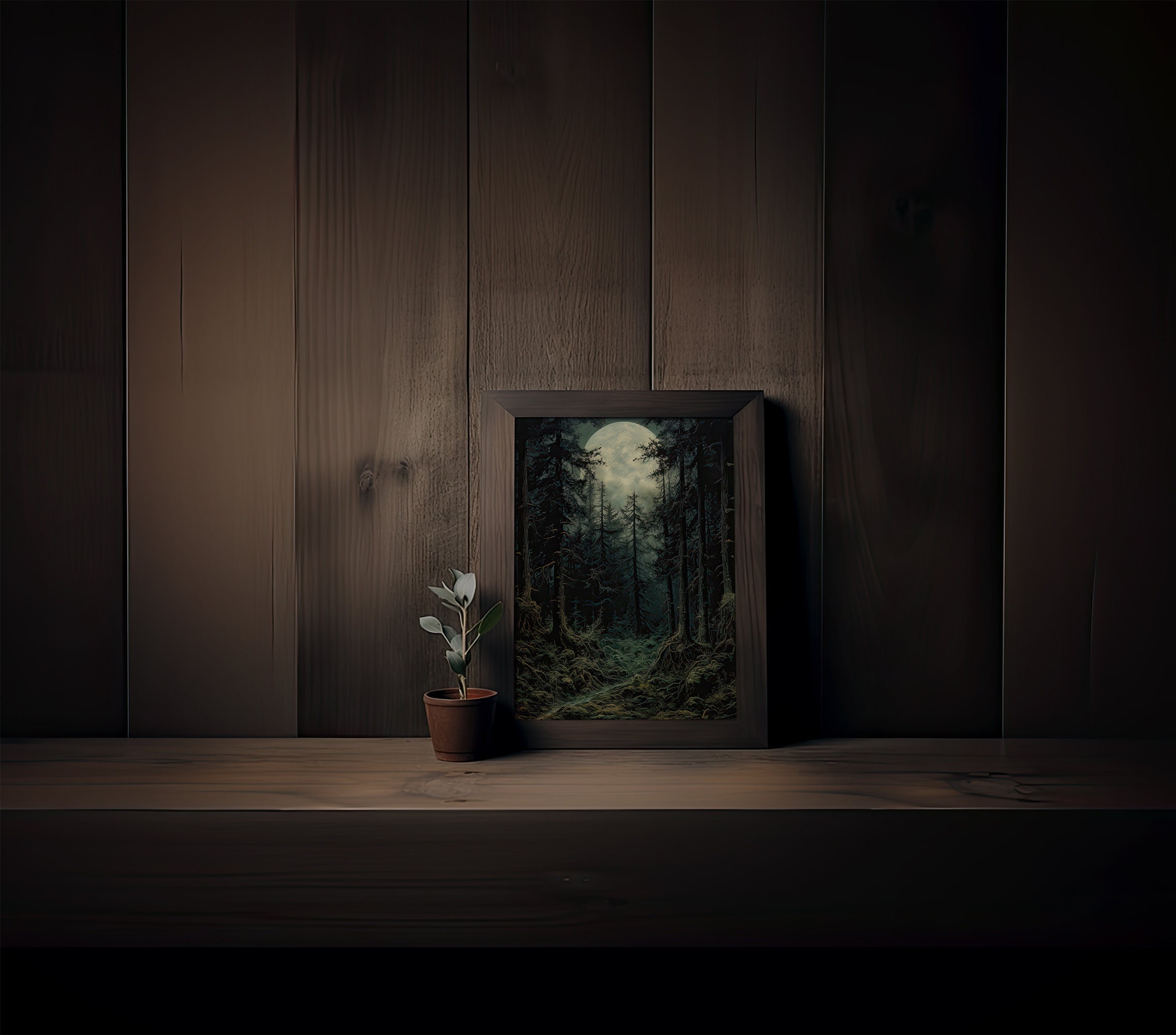 Goth Decor Dark Forest Wall Art Print - Etsy