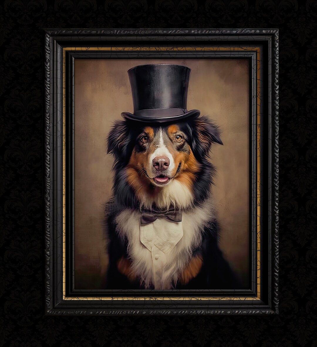 Victorian Australian Shepherd Vintage Wall Art Print - Etsy