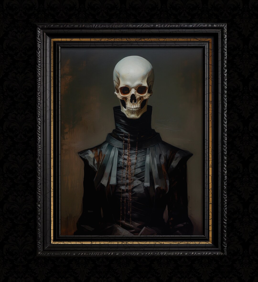 Victorian Skeleton Art Fantasy Portrait Wall Art Print - Etsy