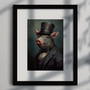 Victorian Pig Print - Etsy