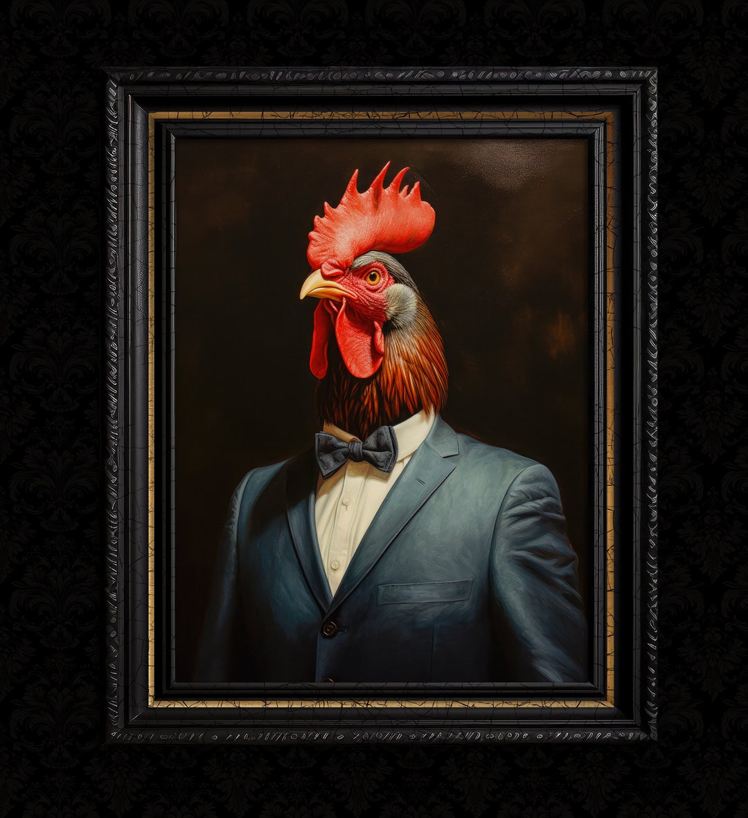 Victorian Rooster Art Portrait Rooster Wall Decor Print - Etsy