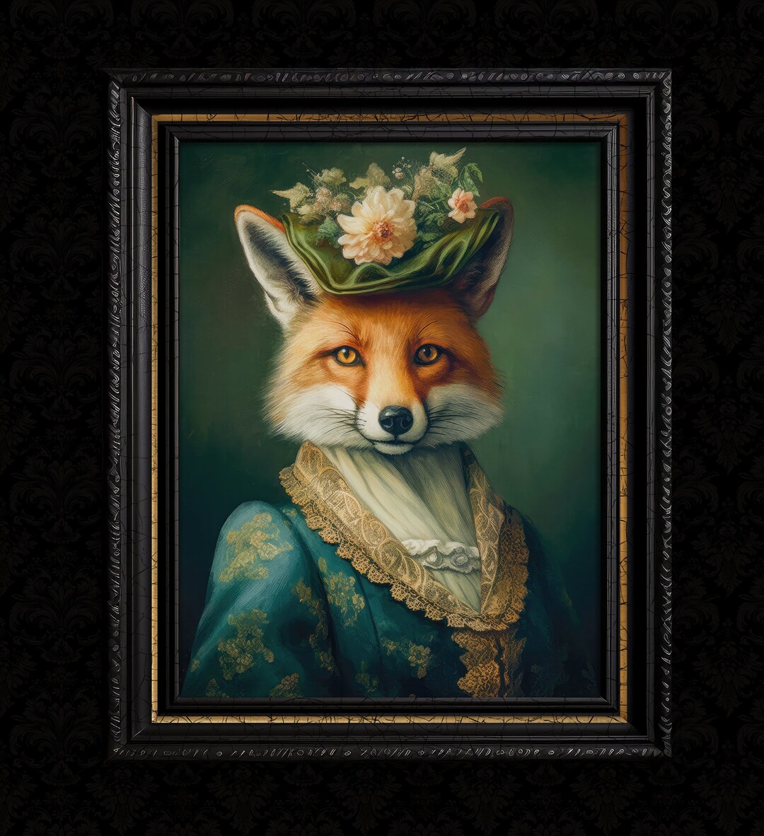 Victorian Fox Wall Decor Poster - Etsy
