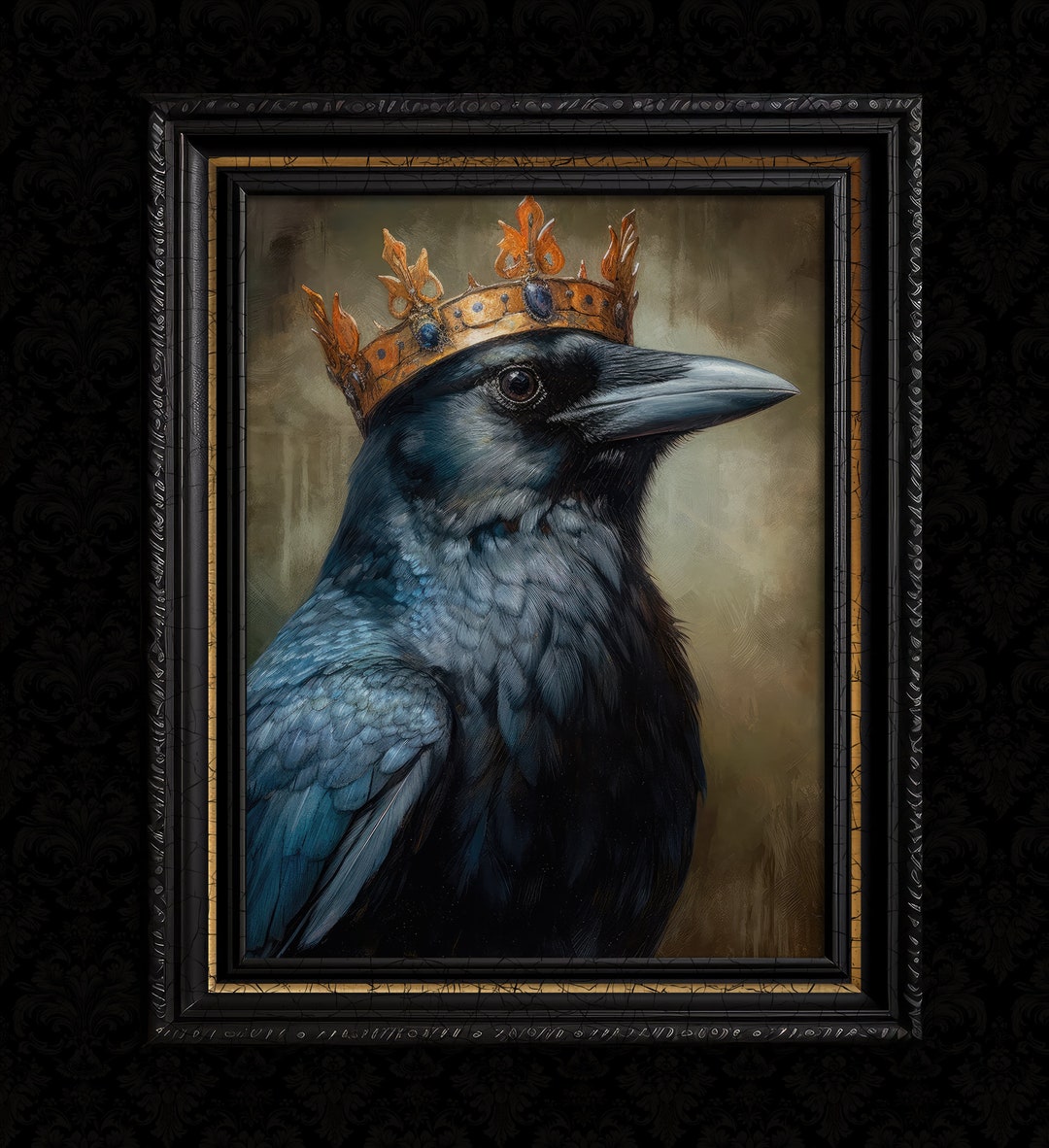 Gothic Raven King Wall Art Print - Etsy