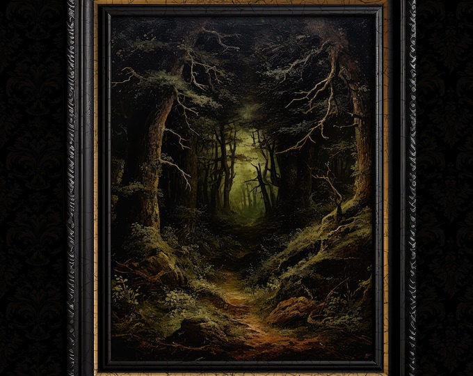 Goth Decor Dark Forest Wall Art Print - Etsy