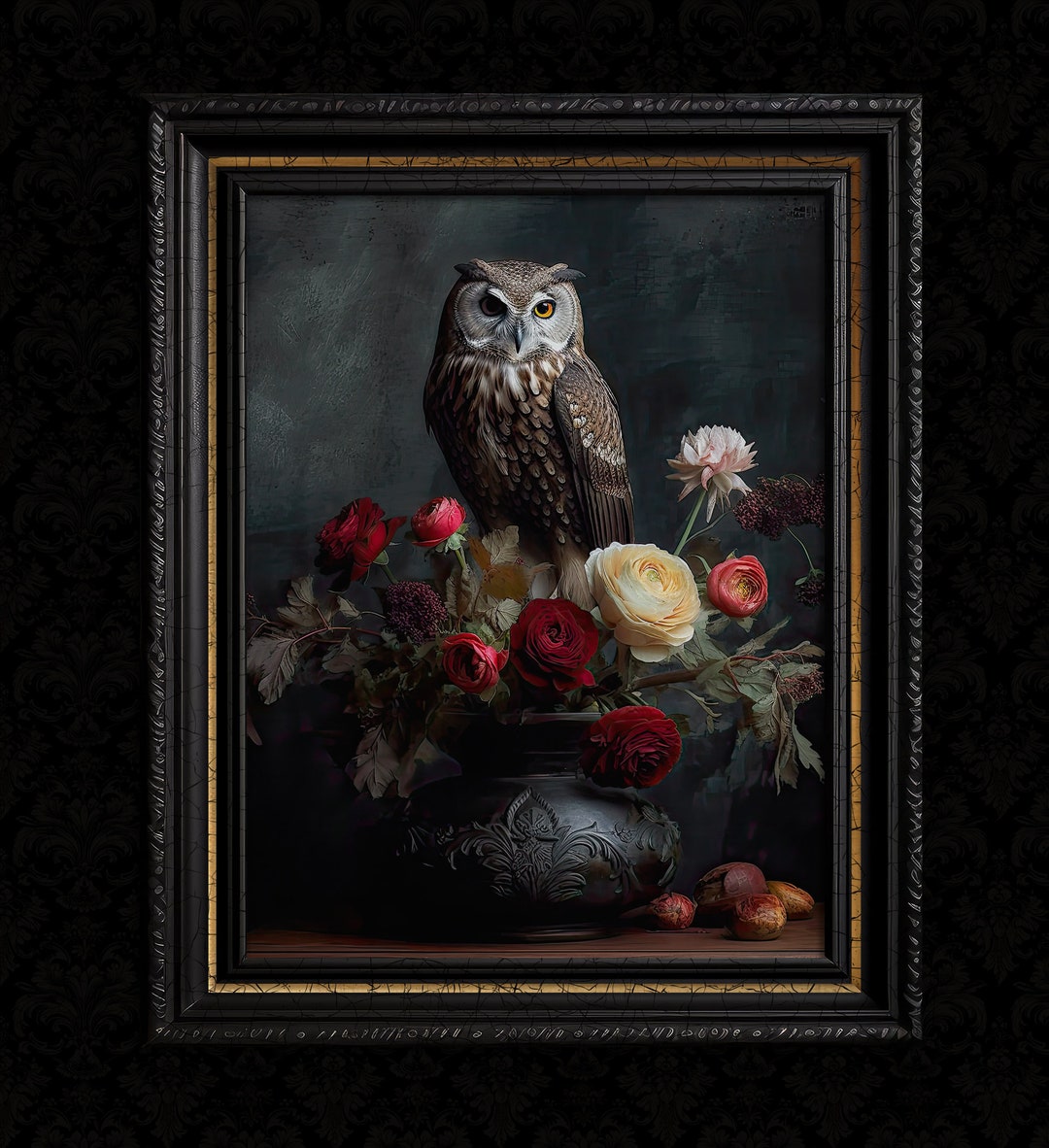 Gothic Owl Wall Art Print - Etsy