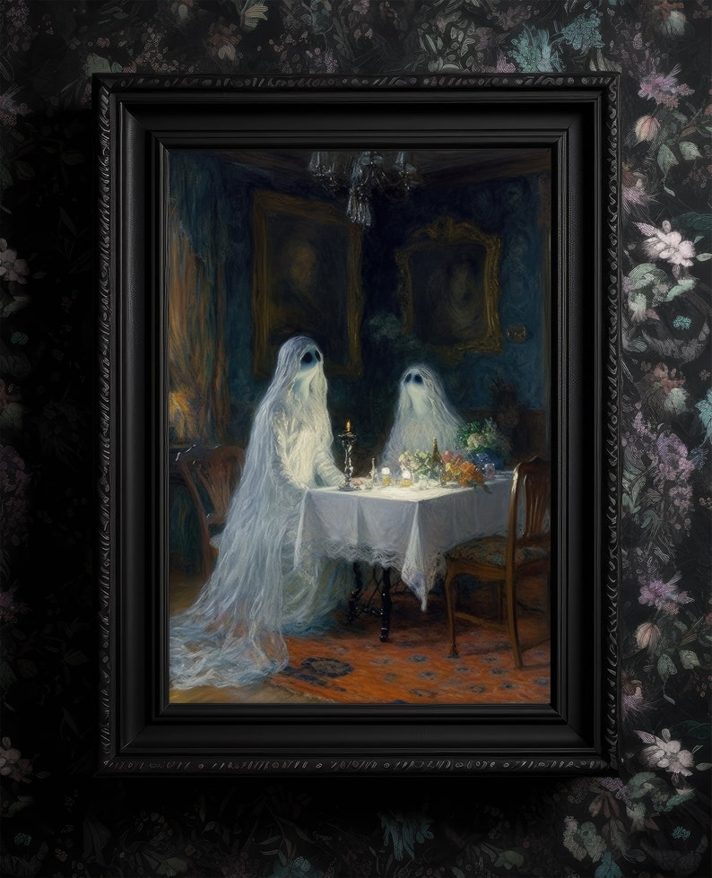 Ghosts Having Dinner Ghost Painting Wall Decor - Etsy