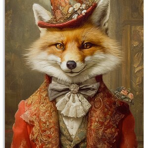 Victorian Fox Portrait Print - Etsy