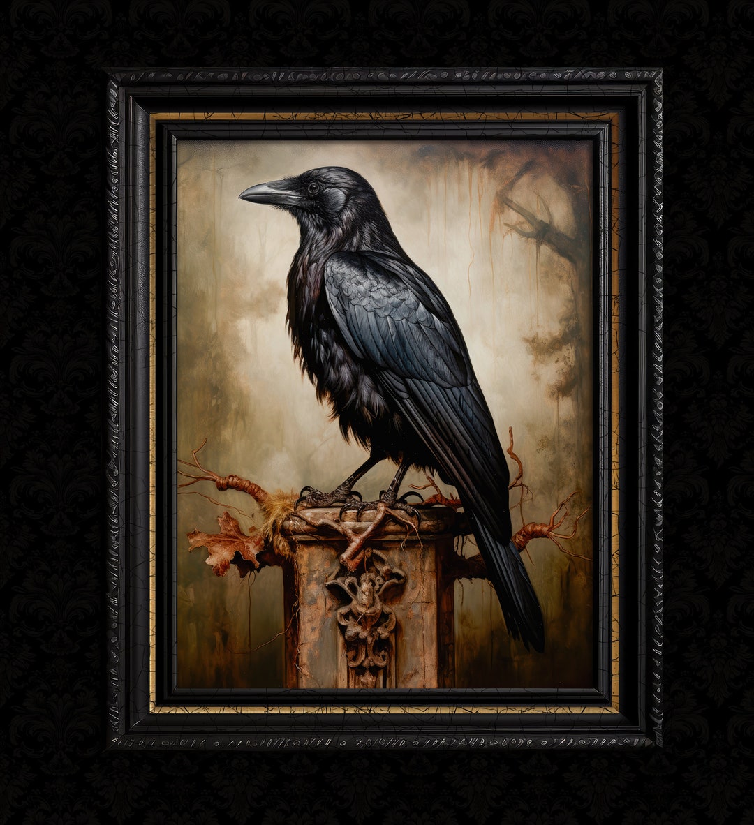 Raven Art Print Gothic Animal Decor - Etsy