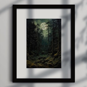 Goth Decor Dark Forest Wall Art Print - Etsy